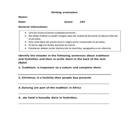 Writing evaluation | DOCX