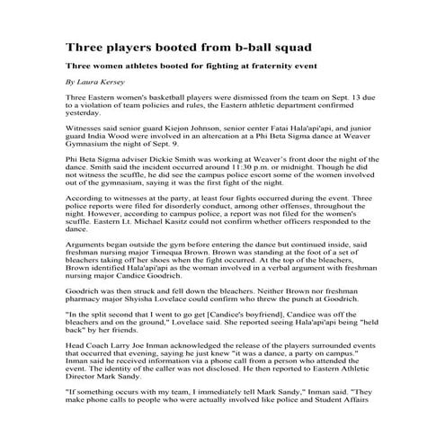 Sports Investigative Writing Example | PDF