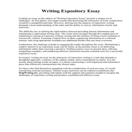Writing Expository Essay. Ohio University | PDF