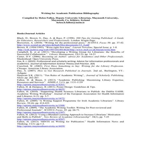 Writing for academic publication bibliography March 2017 | DOC