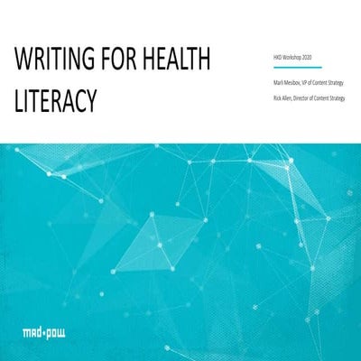 Writing for Health Literacy | PPT