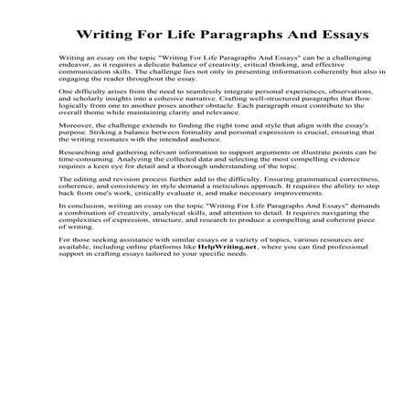 Writing For Life Paragraphs And Essays.pdf | Freelance Writing ...