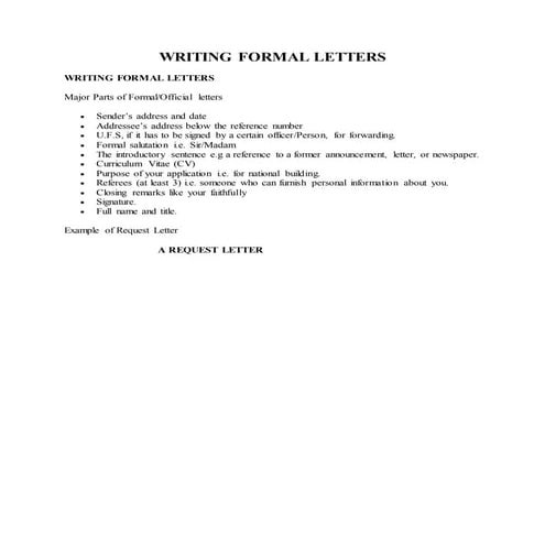 Writing formal letters | DOCX
