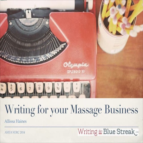 Writing for massage therapists | PDF