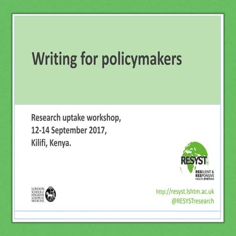 Writing for policymakers | PDF