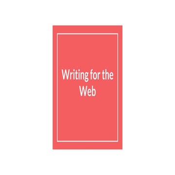 Writing for the Web | PPT