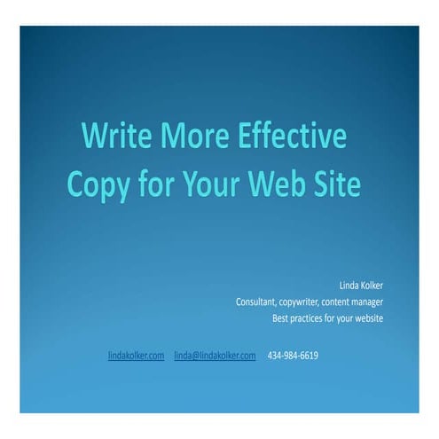 Write More Effective Copy for Your Nonprofit Website | PPT