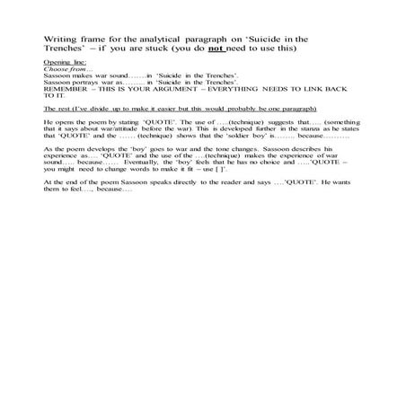 Opening your analytical paragraph | DOCX