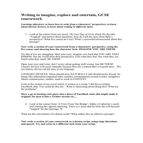 Writing from different perspectives | PDF