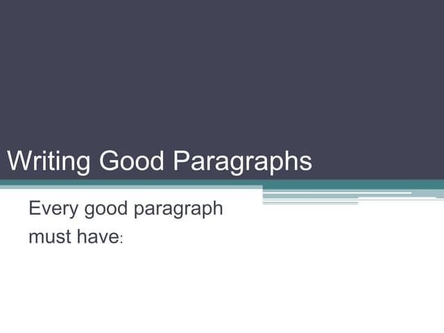 Writing a Paragraph | PPTX