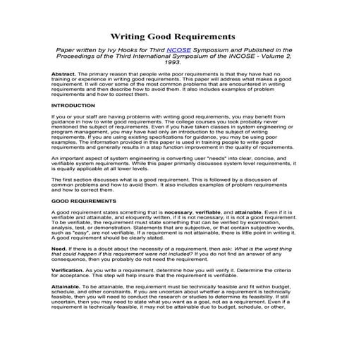 Writing good requirements | DOC