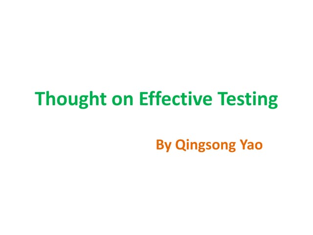 Writing good test plan and writing good tests | PPT Writing good test plan and writing good tests | PPT
