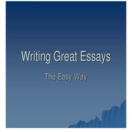 Writing Great Essays | PPT