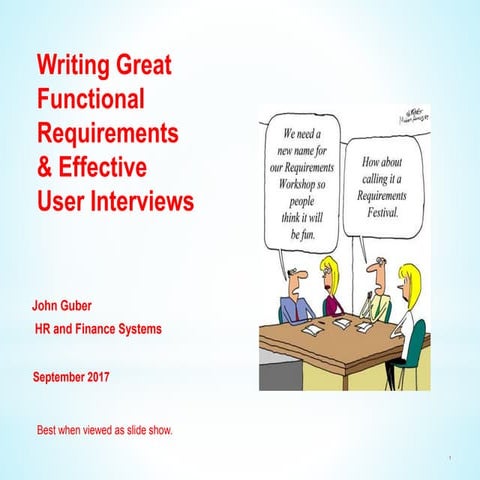 Writing Great Requirements and Effective User Interviews | PPTX