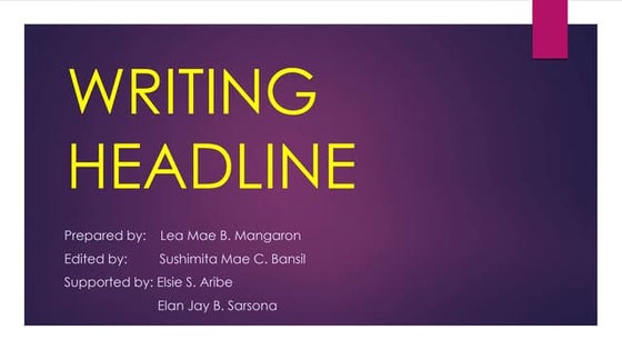 Kinds of headlines | PPT