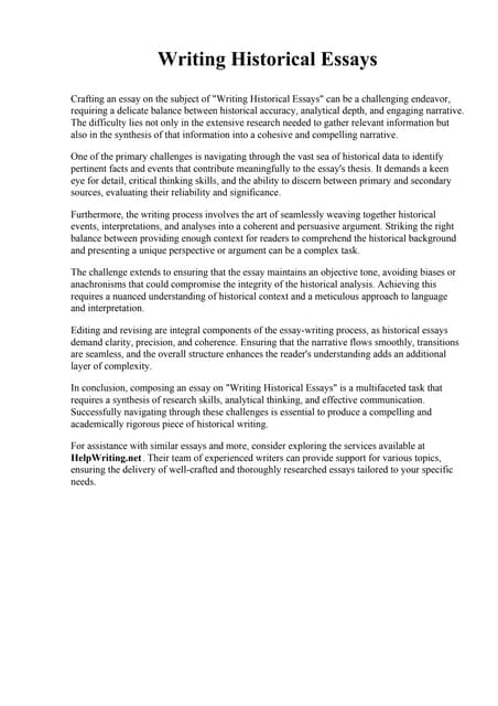 History Essay Examples. The University of Texas at Tyler | PDF