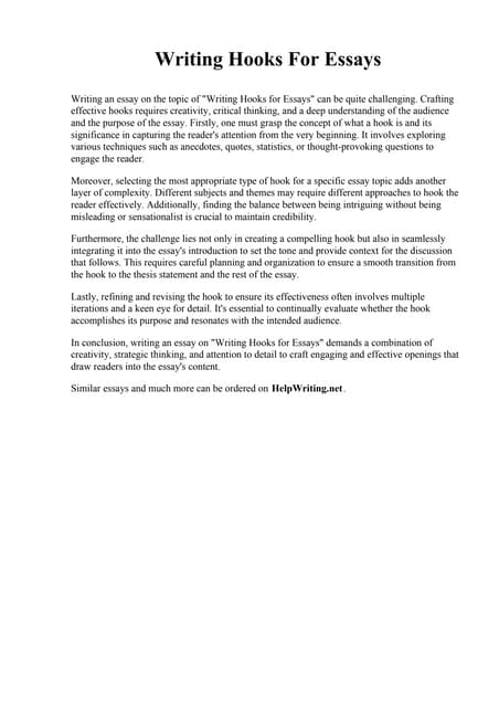 Good Attention Getters For Essays | PDF