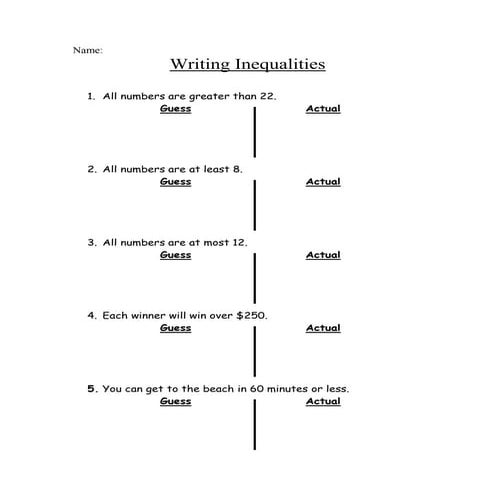 Writing inequalities pp handout | PDF