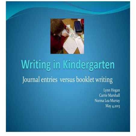 Writing In Kindergarten | PDF