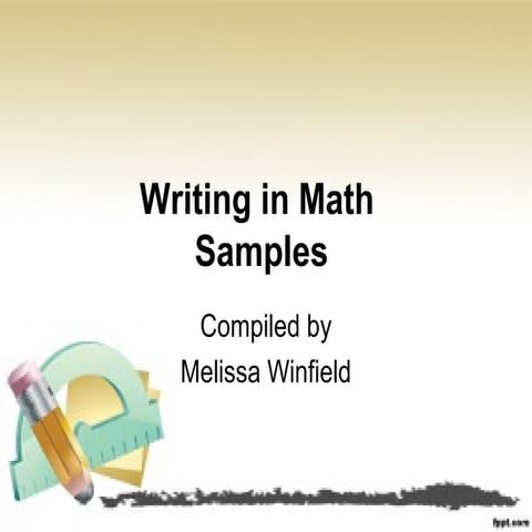 Writing in math examples | PPT