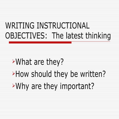 Writing Instructional Objectives | PPT