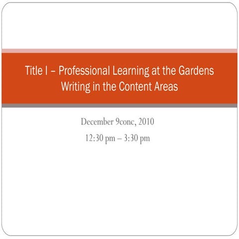 Content Area Writing