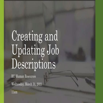 Writing Job Descriptions Webinar | PPTX