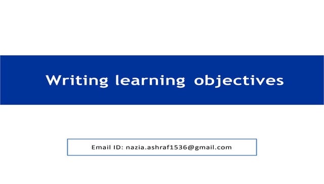 Instructional learning objectives | PPT