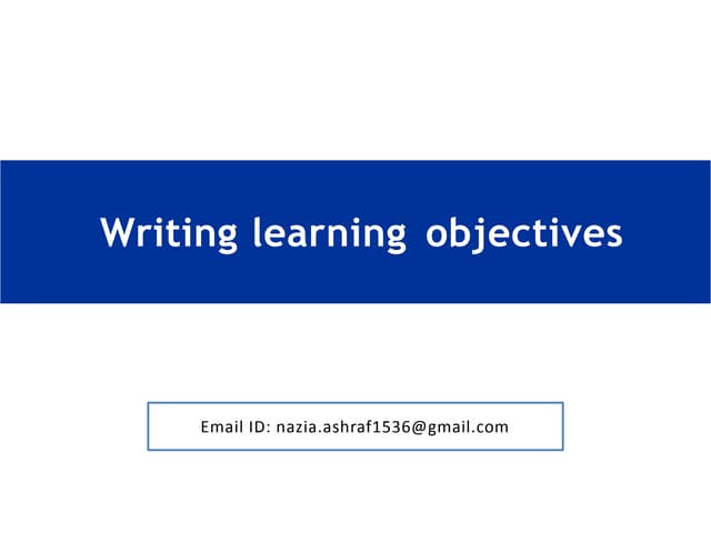 Writing objectives | PPTX