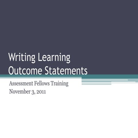 Writing learning outcome statements | PPTX