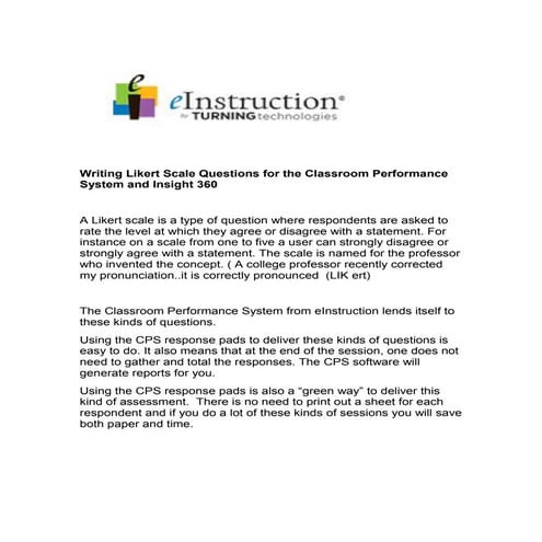 Writing likert scale questions | DOCX