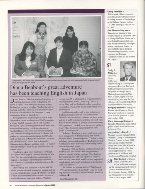 Writing Sample: Alumni Magazine Article | PDF