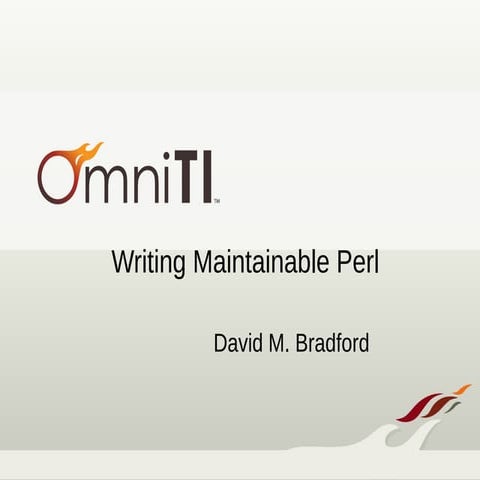 Writing Maintainable Perl Ppt 7057