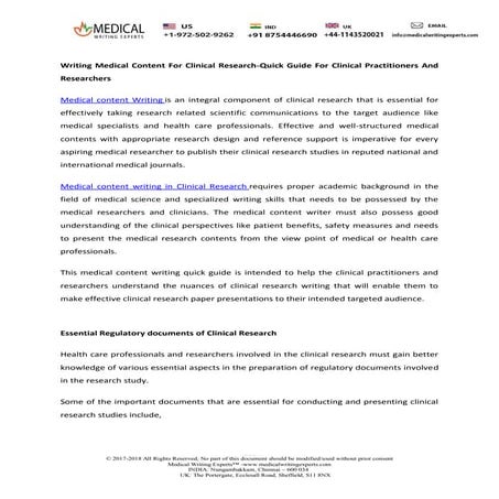 Writing medical content for clinical research | PDF