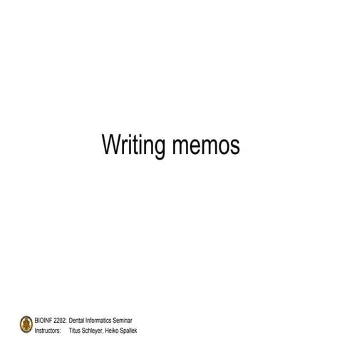 Writing memos | PPT