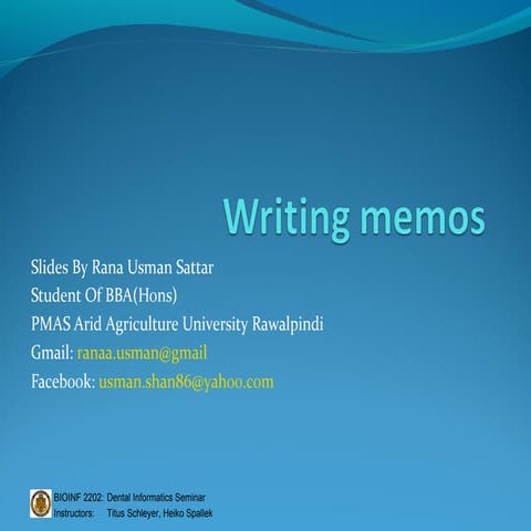 Writing memos | PPT