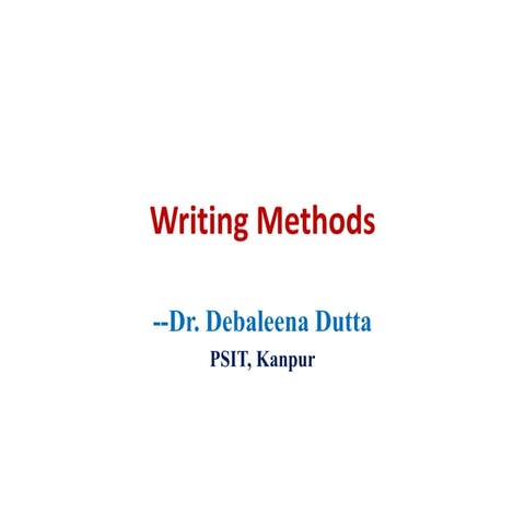 Writing methods | PPTX