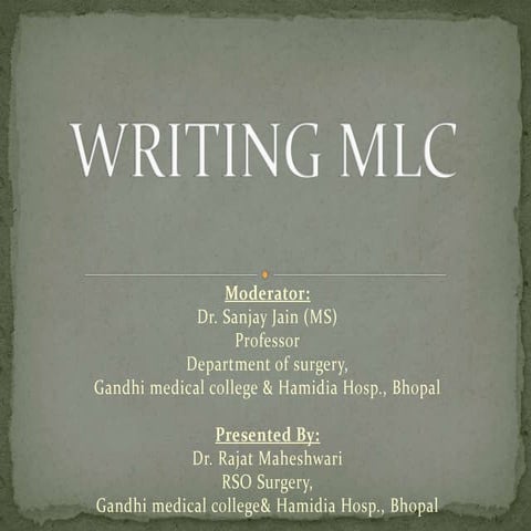 Writing mlc | PPTX