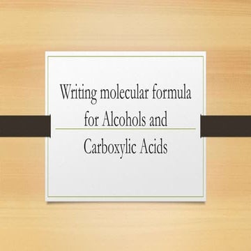 Exercise 6 Hydrocarbons Alcohols And Carboxylic Acids Carboxylic Acids