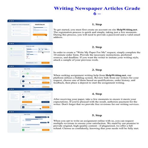 Writing Newspaper Articles Grade 6 . Online assignment writing service ...