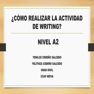 Writing nivel a2 final 2016 | PPTX | Personal Celebrations & Life Events