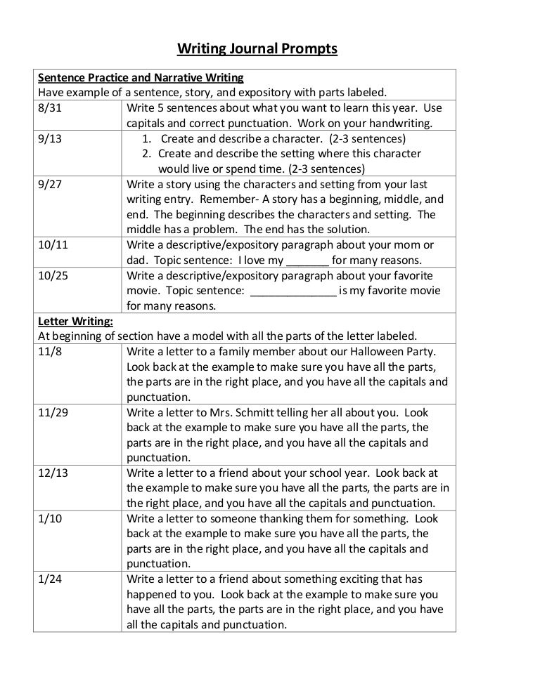 Writing notebook prompts