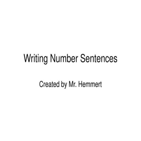 Writing Number Sentences | PDF