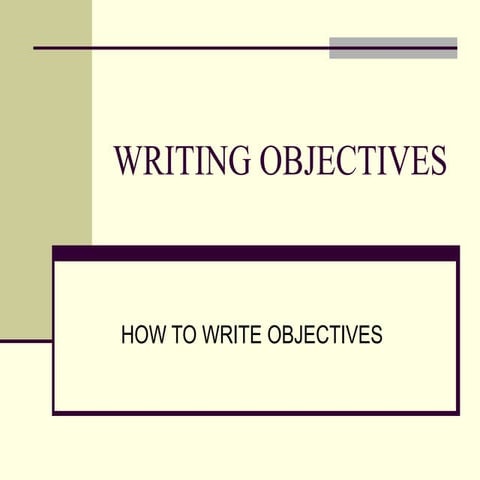 Writing objectives | PPT