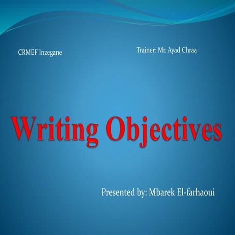 Writing objectives | PPTX