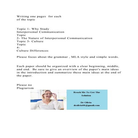 Writing one pages for each of the topicTopic 1- Why Study .docx