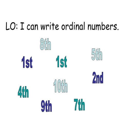 Writing ordinal numbers | PPT