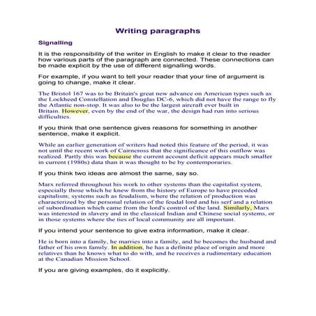 Writing paragraphs | PDF