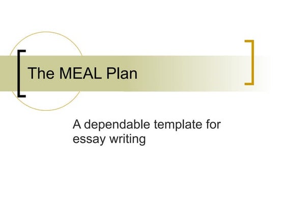 Essay Writing & the Meal plan | PPT