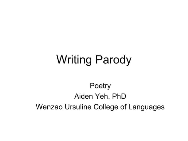 What is parody | PPTX